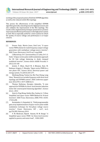 Hardware Implementation and analysis of a Seven Level MLI with SVPWM | PDF