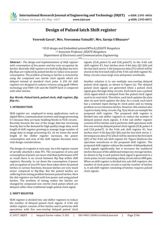 Design of Pulsed latch Shift register | PDF