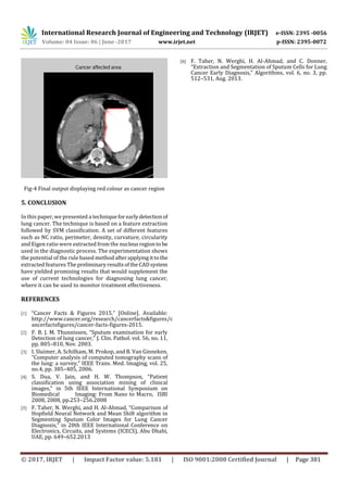 Detection of Lung Cancer using SVM Classification | PDF