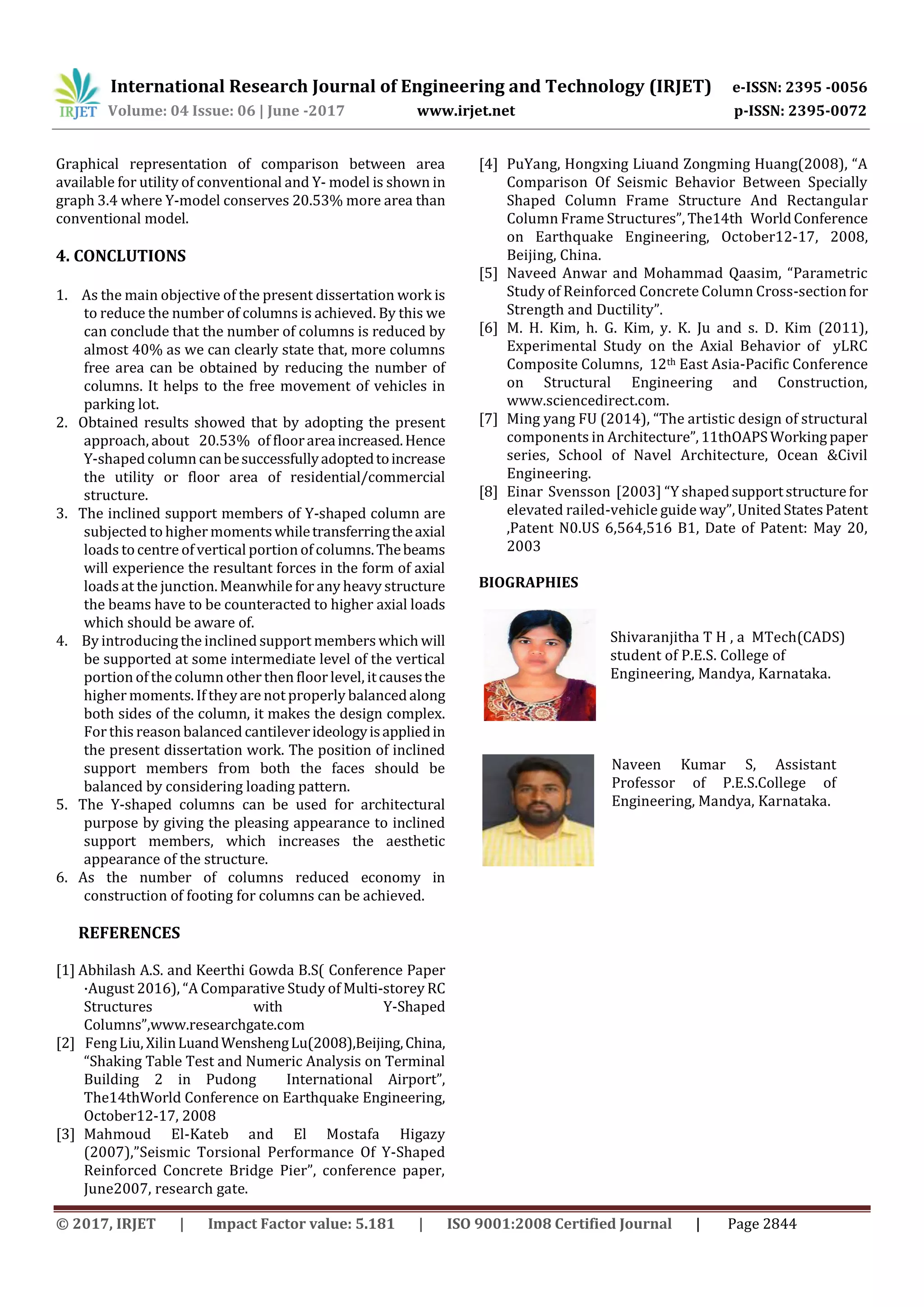 Comparative Study of Y-Shaped Columns with Conventional Rectangular ...