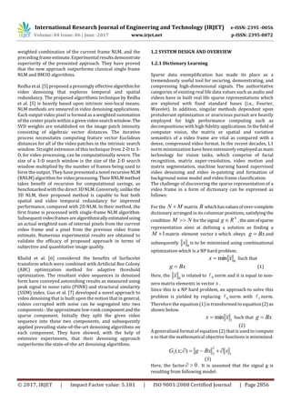 Video Denoising using Transform Domain Method | PDF