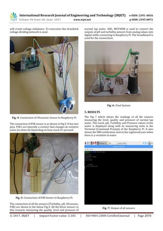 Detection of Water Level, Quality and Leakage using Raspberry Pi with ...