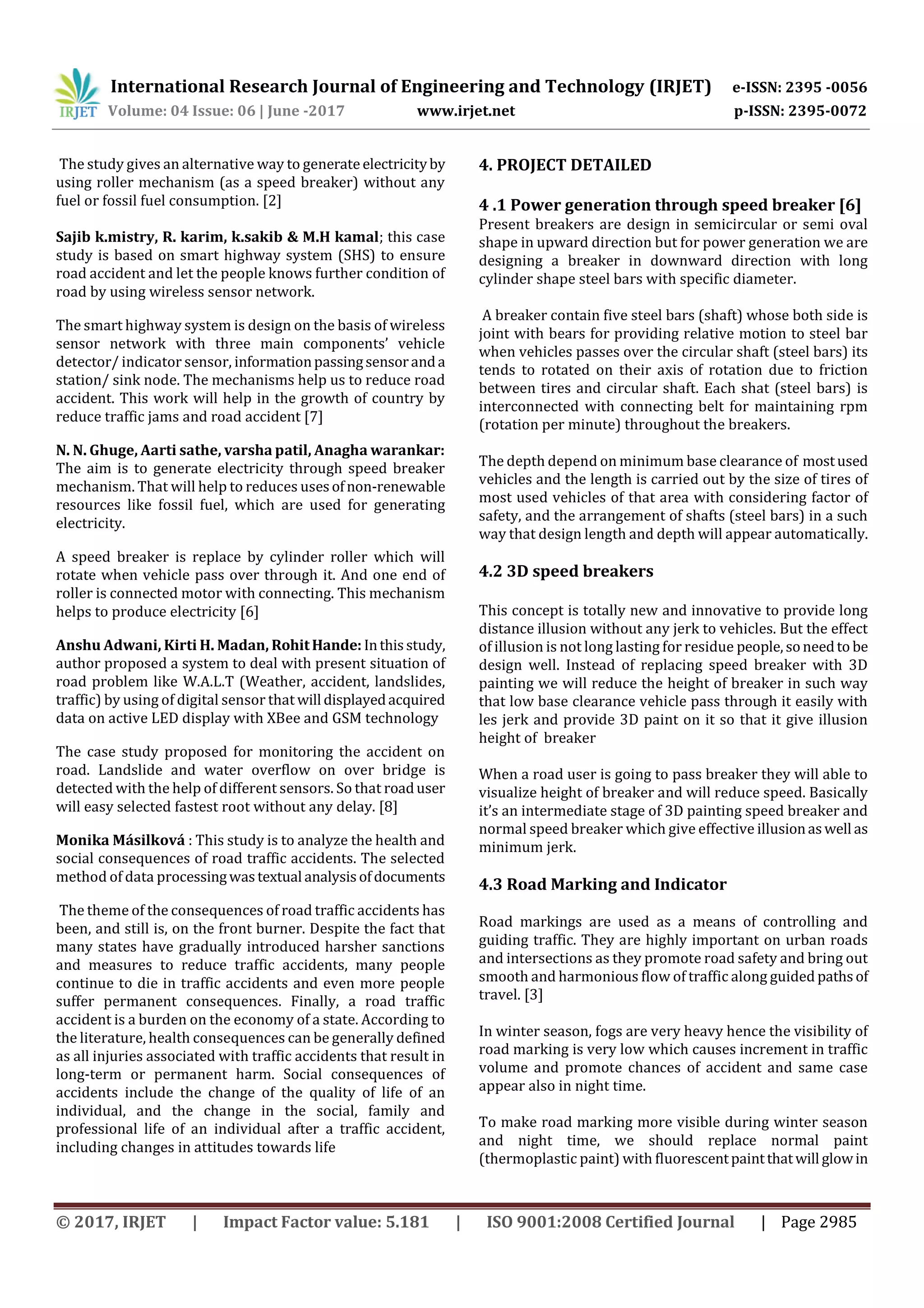 Smart Road System to Ensure Road Accidents & Traffic Flow: an Overview ...
