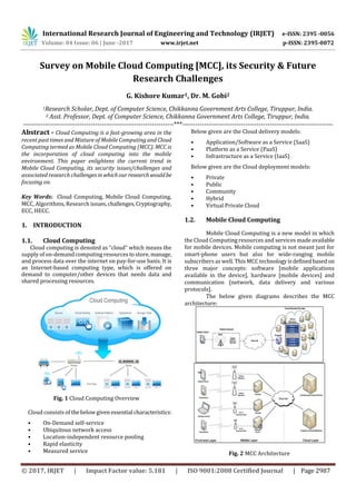 Survey on Mobile Cloud Computing [MCC], its Security & Future Research Challenges | PDF | Cloud ...