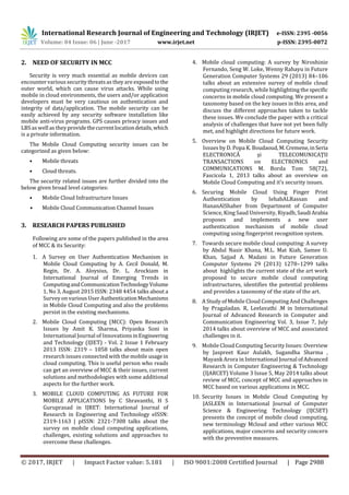 Survey on Mobile Cloud Computing [MCC], its Security & Future Research Challenges | PDF | Cloud ...