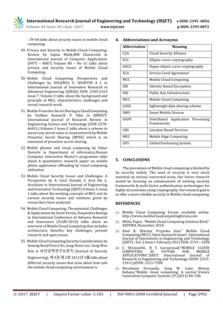 Survey on Mobile Cloud Computing [MCC], its Security & Future Research Challenges | PDF | Cloud ...