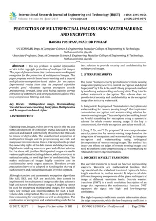 Protection of Multispectral Images using Watermarking and Encryption | PDF | Internet | Computing