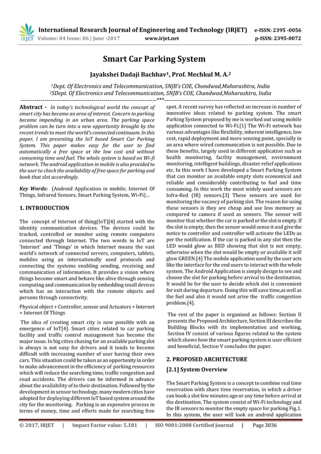 Smart Car Parking System | PDF