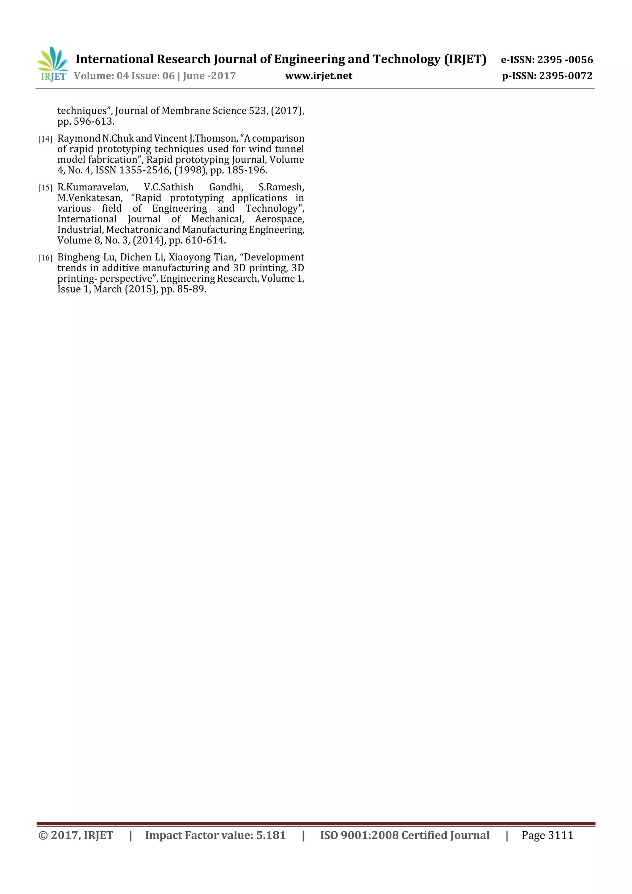 Rapid Prototyping Technology- Classification and Comparison | PDF Rapid Prototyping Technology- Classification and Comparison | PDF