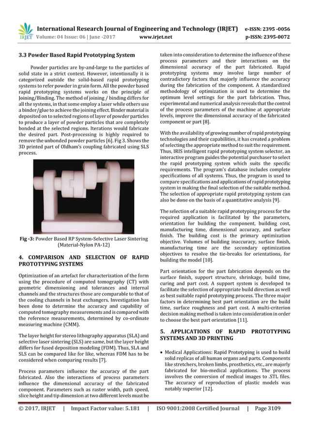 Rapid Prototyping Technology- Classification and Comparison | PDF Rapid Prototyping Technology- Classification and Comparison | PDF