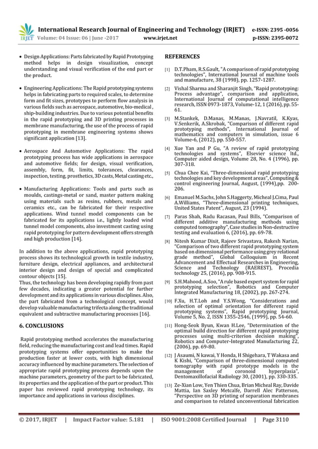 Rapid Prototyping Technology- Classification and Comparison | PDF Rapid Prototyping Technology- Classification and Comparison | PDF