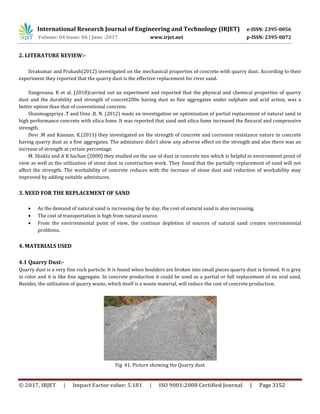 Experimental Investigation on Replacement of Sand by Quarry Dust in ...