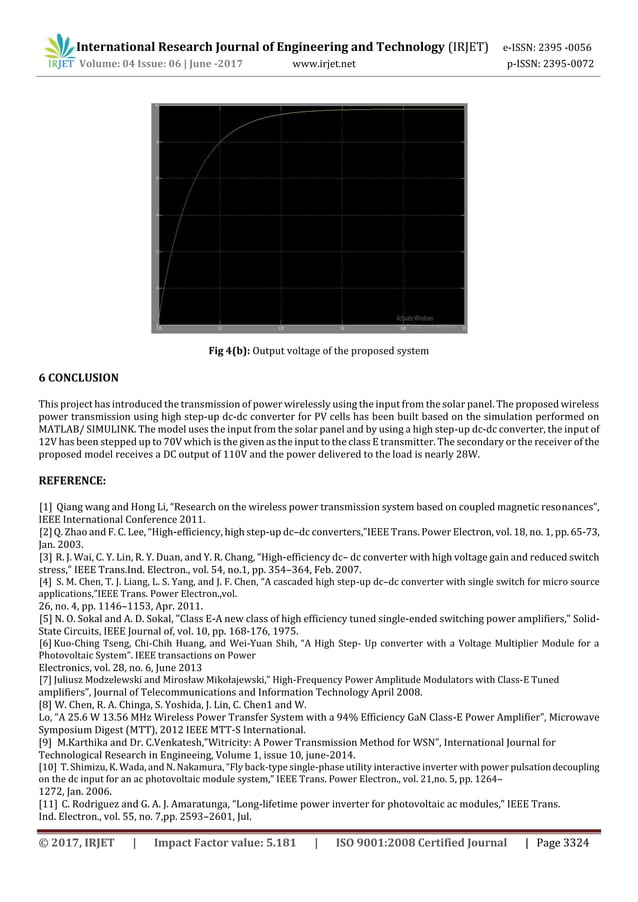 IRJET-Wireless Power Transmission from Solar Input | PDF