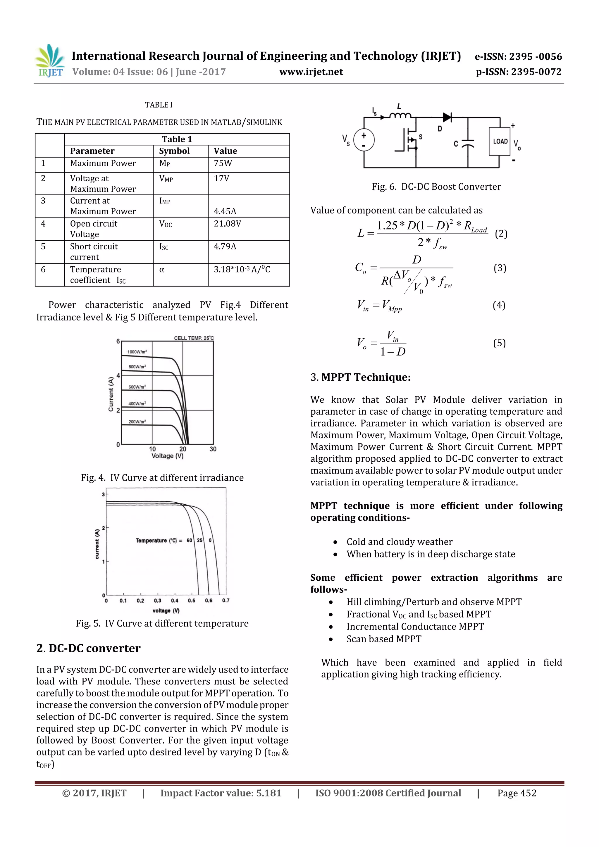 Maximum Power Point Tracking Technologies for Photovoltaic Efficiency Improvement | PDF
