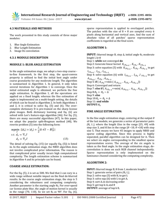 Deblurring Of License Plate Image Using Blur Kernel Estimation Pdf