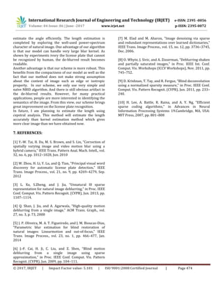 Deblurring of License Plate Image using Blur Kernel Estimation | PDF | Photo Editing Software ...