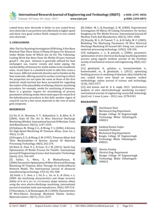 An Analysis of Machining on Titanium Alloy (TI6AL4V) with WEDM | PDF