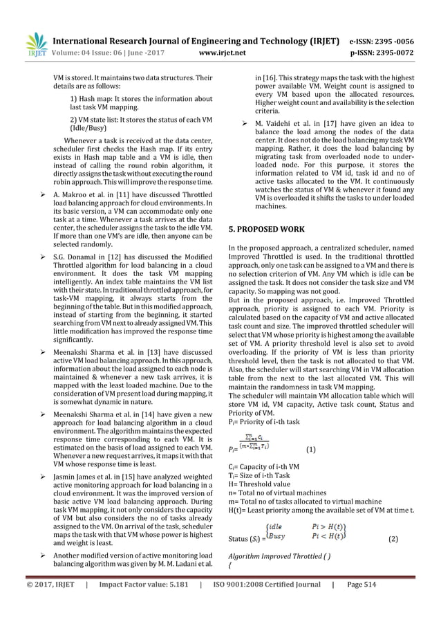An Enhanced Throttled Load Balancing Approach For Cloud Environment Pdf