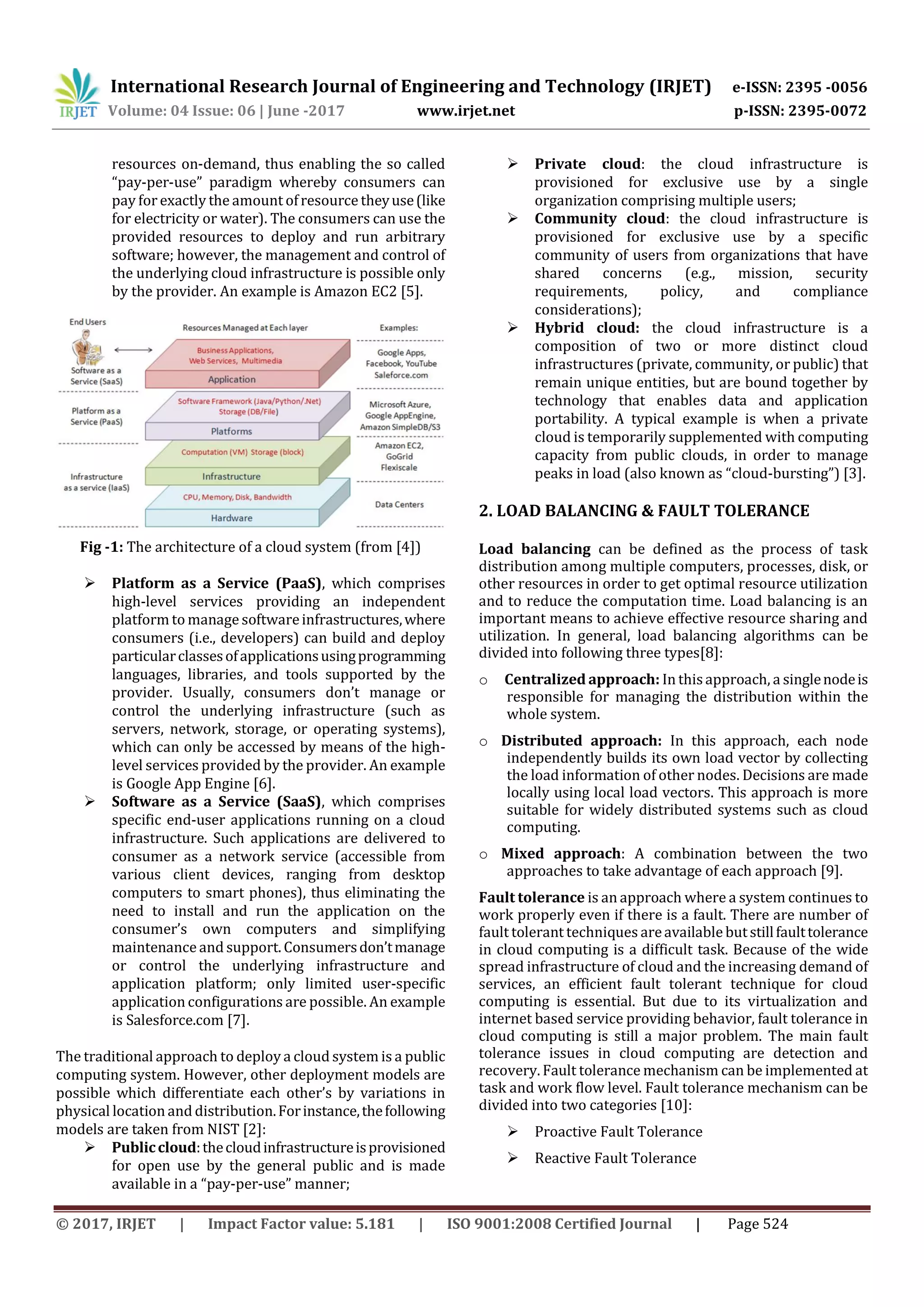 Improving Cloud Performance through Performance Based Load Balancing Approach | PDF