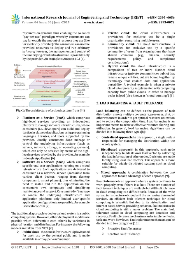 Improving Cloud Performance Through Performance Based Load Balancing