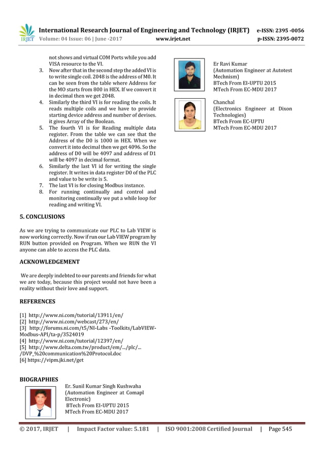 Interfacing Of Any Plc To Lab View Using Modbus Protocol Pdf