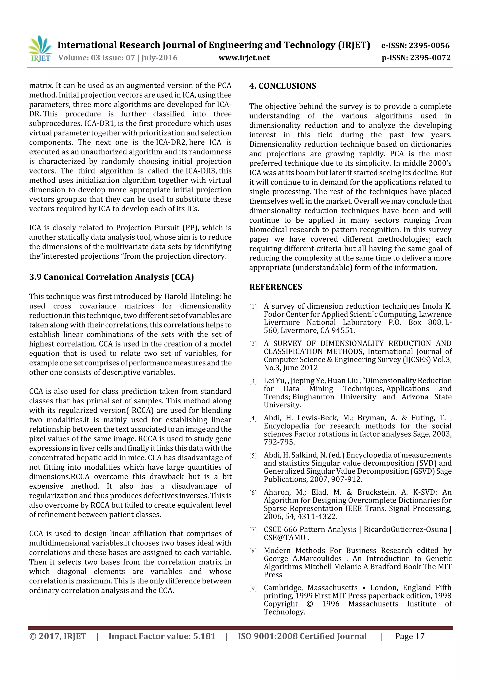 Survey On Feature Selection And Dimensionality Reduction Techniques Pdf