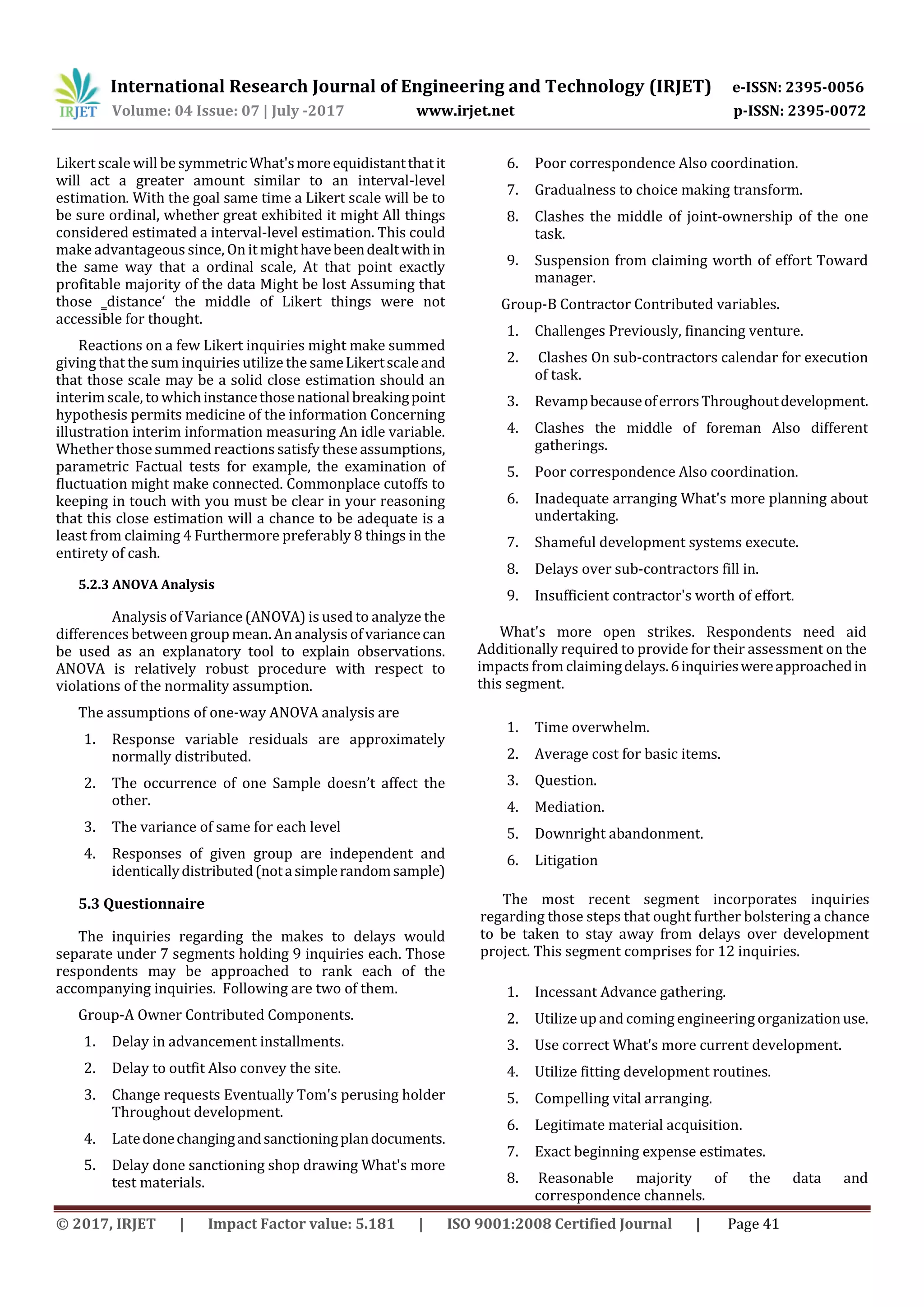 Delay Analysis in Construction of Redevelopment Residential Project | PDF