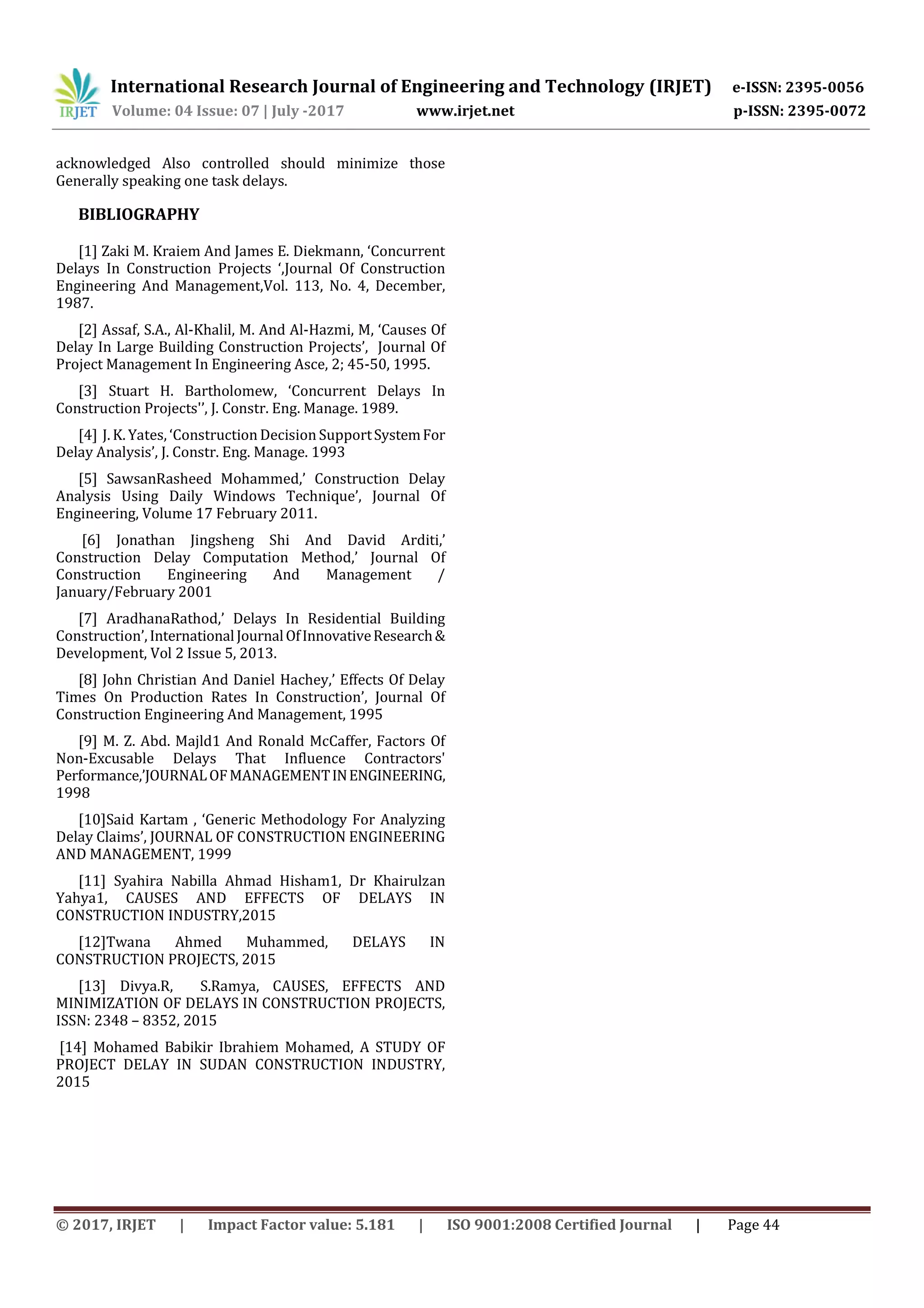 Delay Analysis in Construction of Redevelopment Residential Project | PDF