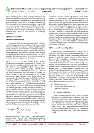 Two Layer k-means based Consensus Clustering for Rural Health Information System | PDF