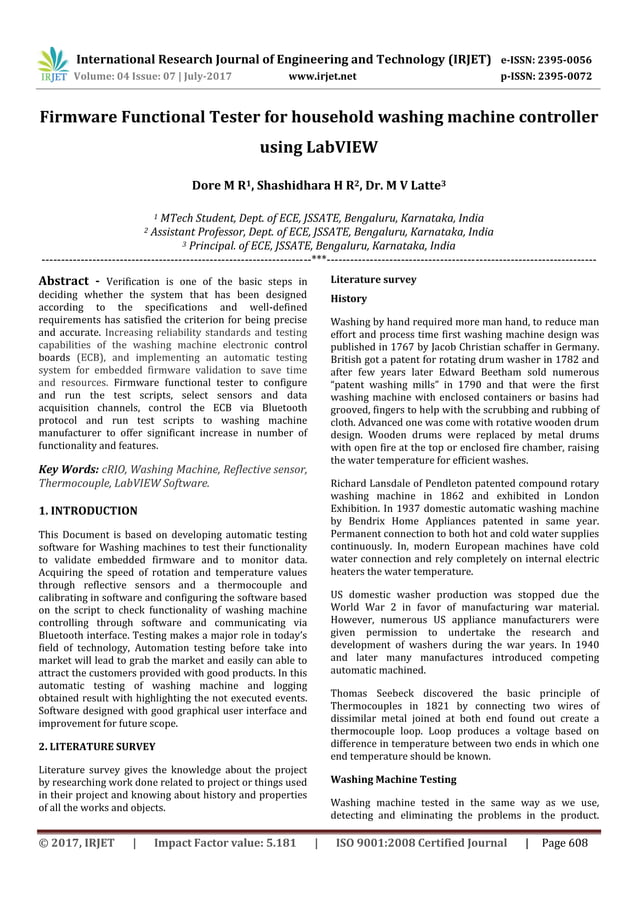 Firmware Functional Tester for Household Washing Machine Controller ...