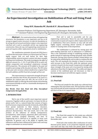 An Experimental Investigation on Stabilization of Peat Soil using Pond Ash | PDF | Gardening ...