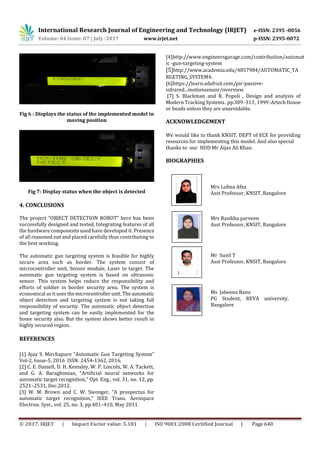 Automatic Object Detection and Target using Ultrasonic Sensor | PDF