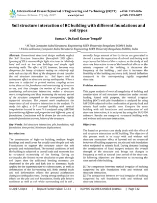 Soil structure interaction of RC building with different foundations and soil types | PDF ...