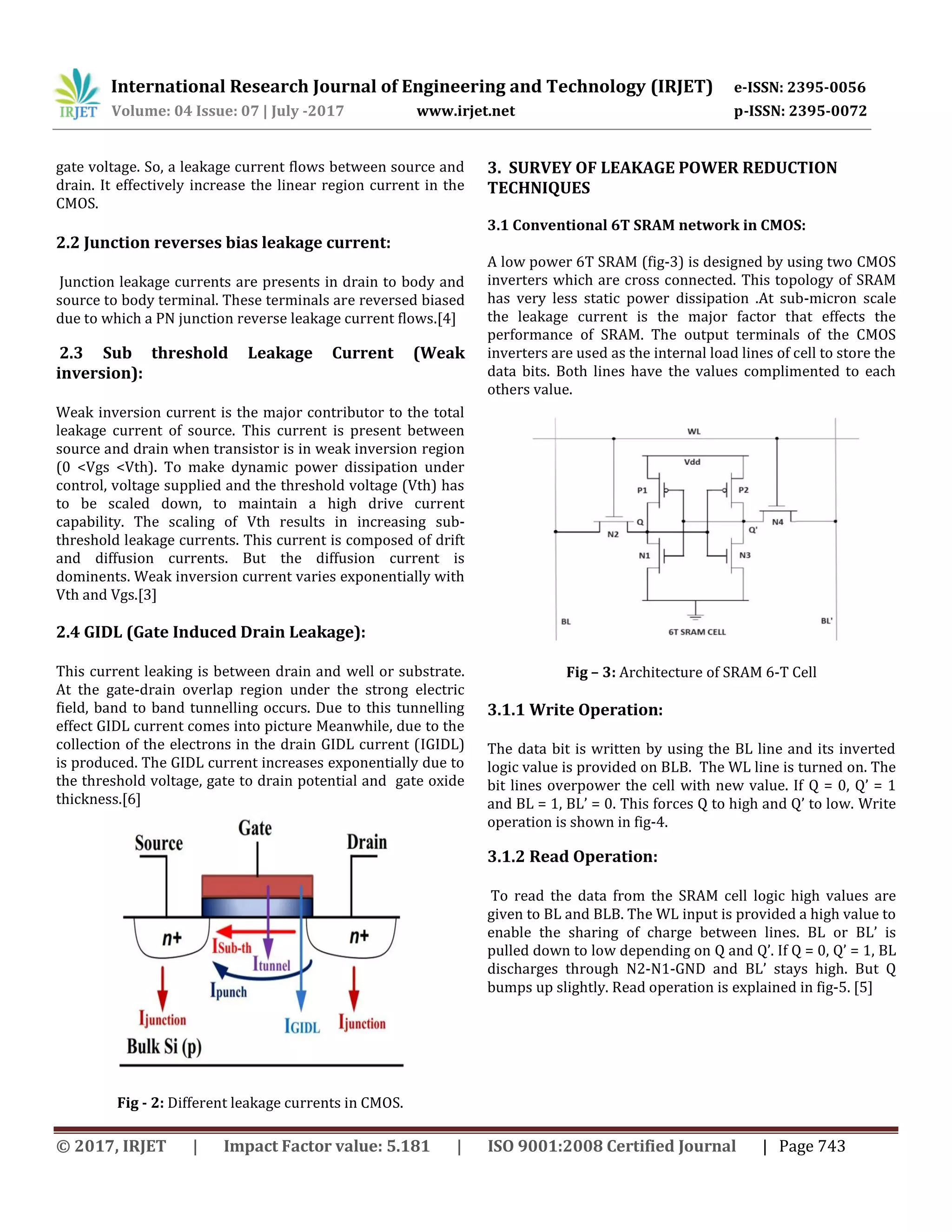 Different Leakage Power Reduction Techniques in SRAM Circuits : A State-of-the-Art Review | PDF