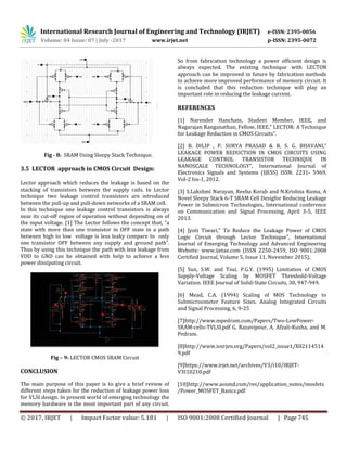 Different Leakage Power Reduction Techniques in SRAM Circuits : A State-of-the-Art Review | PDF