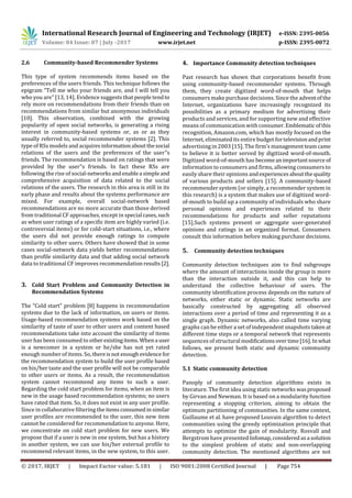 A Community Detection and Recommendation System | PDF