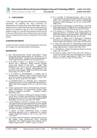 Intuitionistic Fuzzy Clustering Based Segmentation of Spine MR Images | PDF
