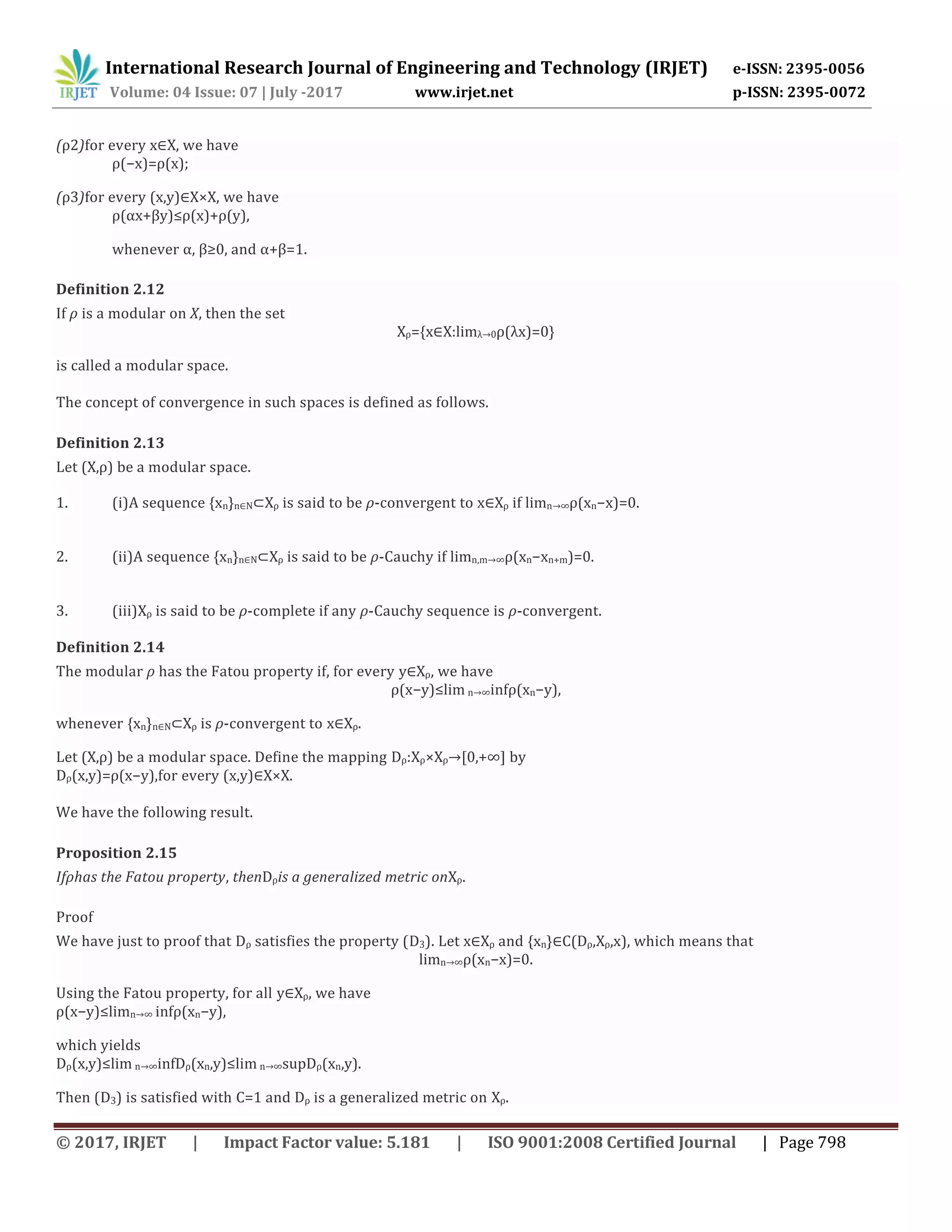 A Generalized Metric Space And Related Fixed Point Theorems Pdf