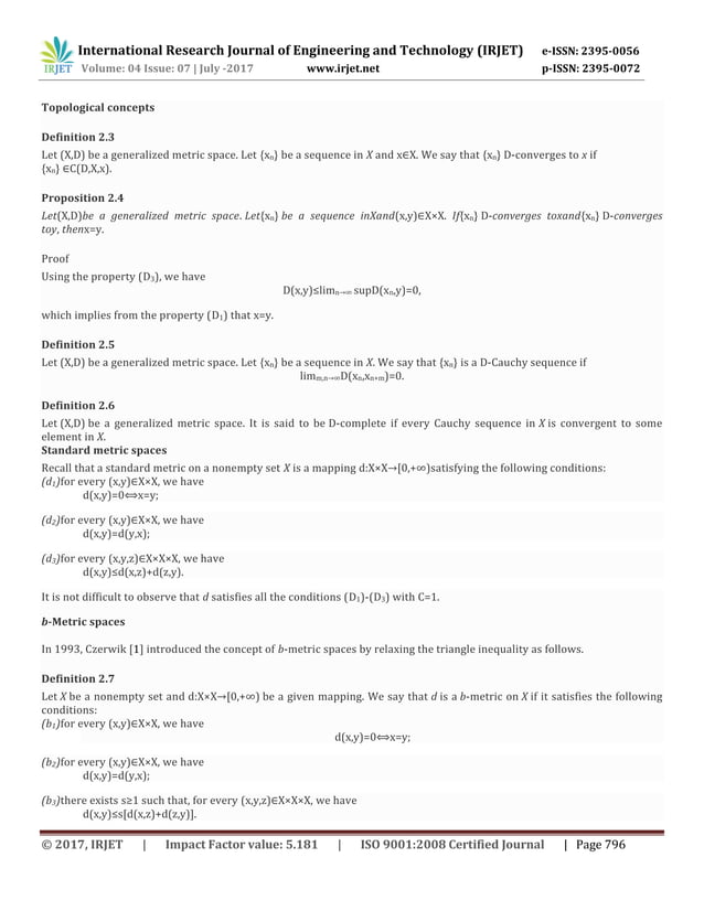 A Generalized Metric Space And Related Fixed Point Theorems Pdf