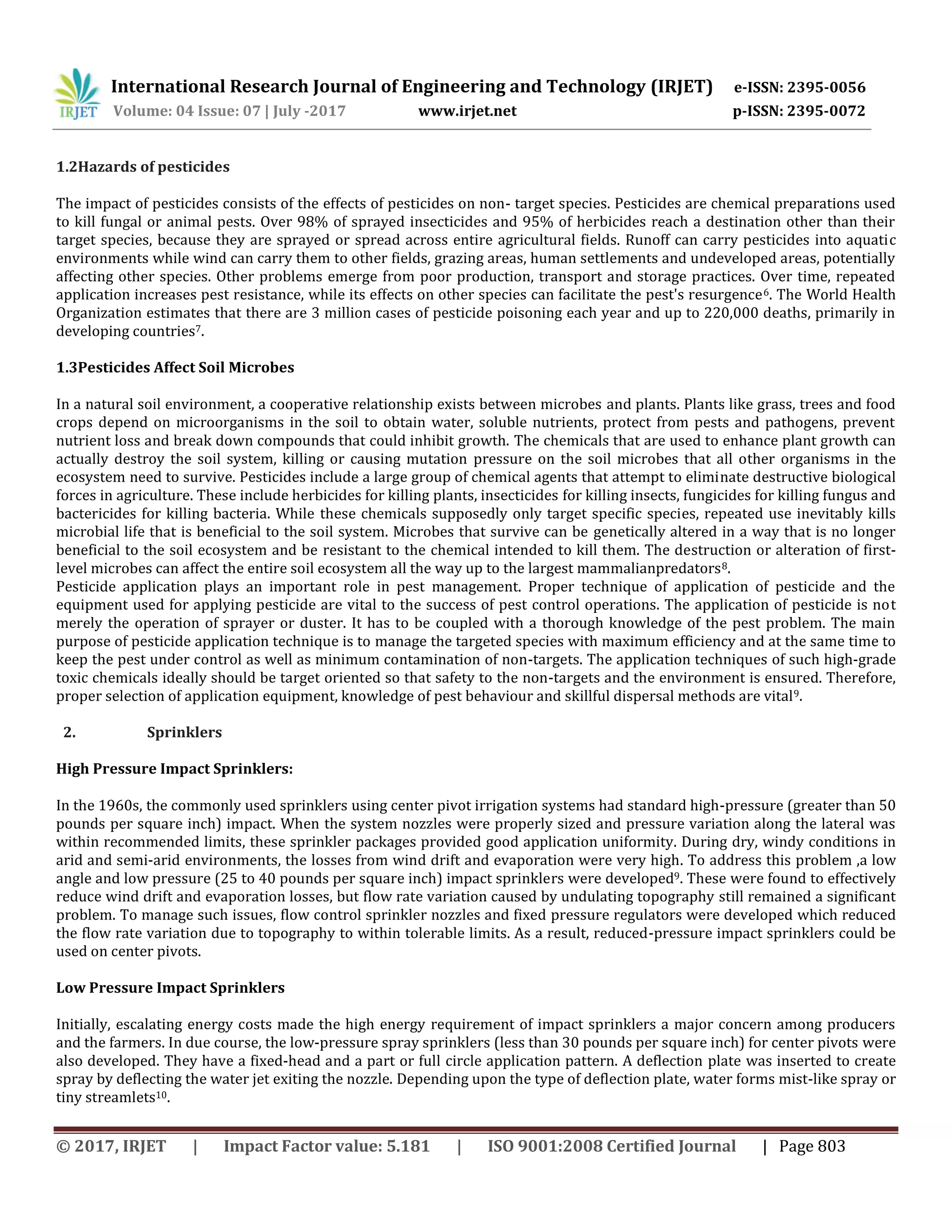 Fabrication of Controlled Droplet Application for Efficient use of ...
