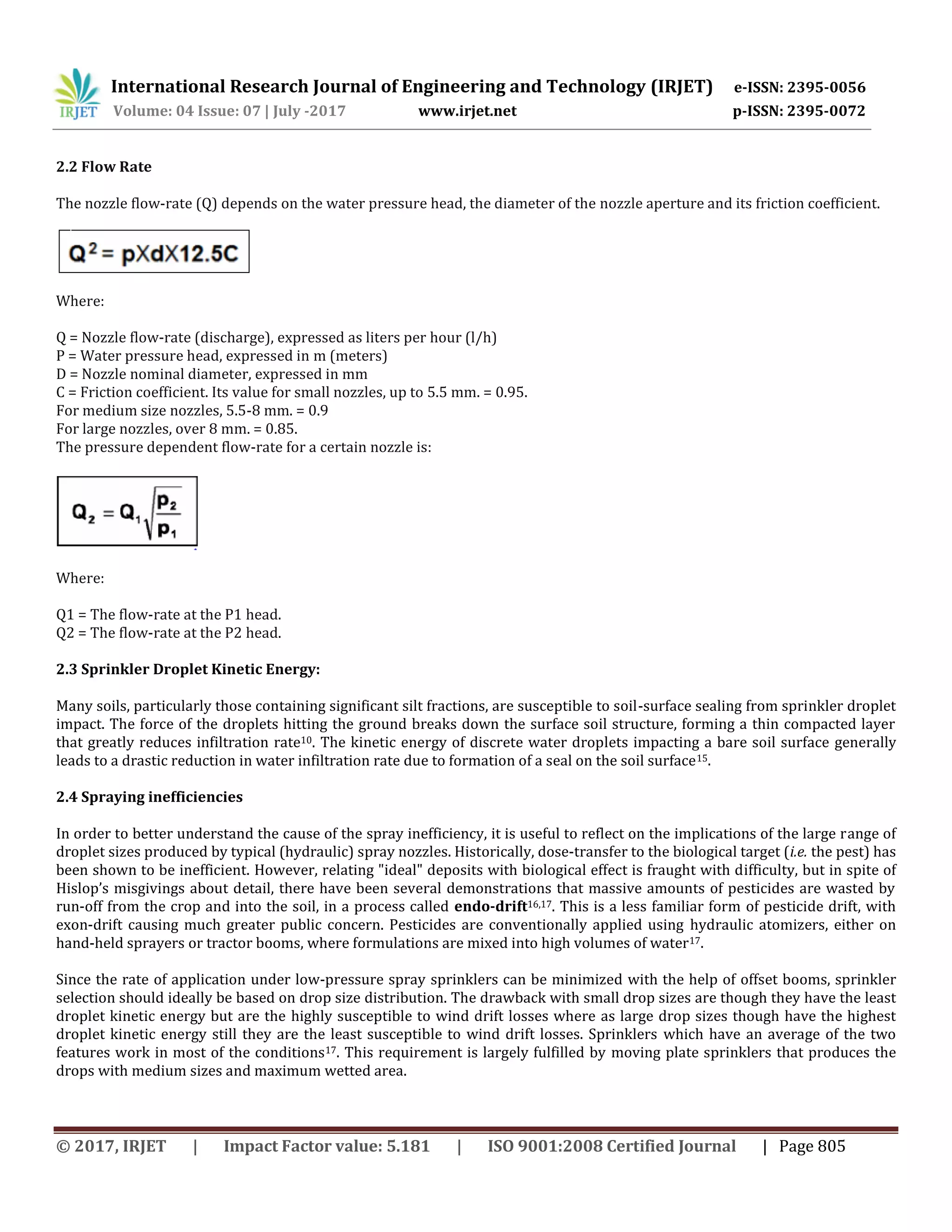 Fabrication of Controlled Droplet Application for Efficient use of ...