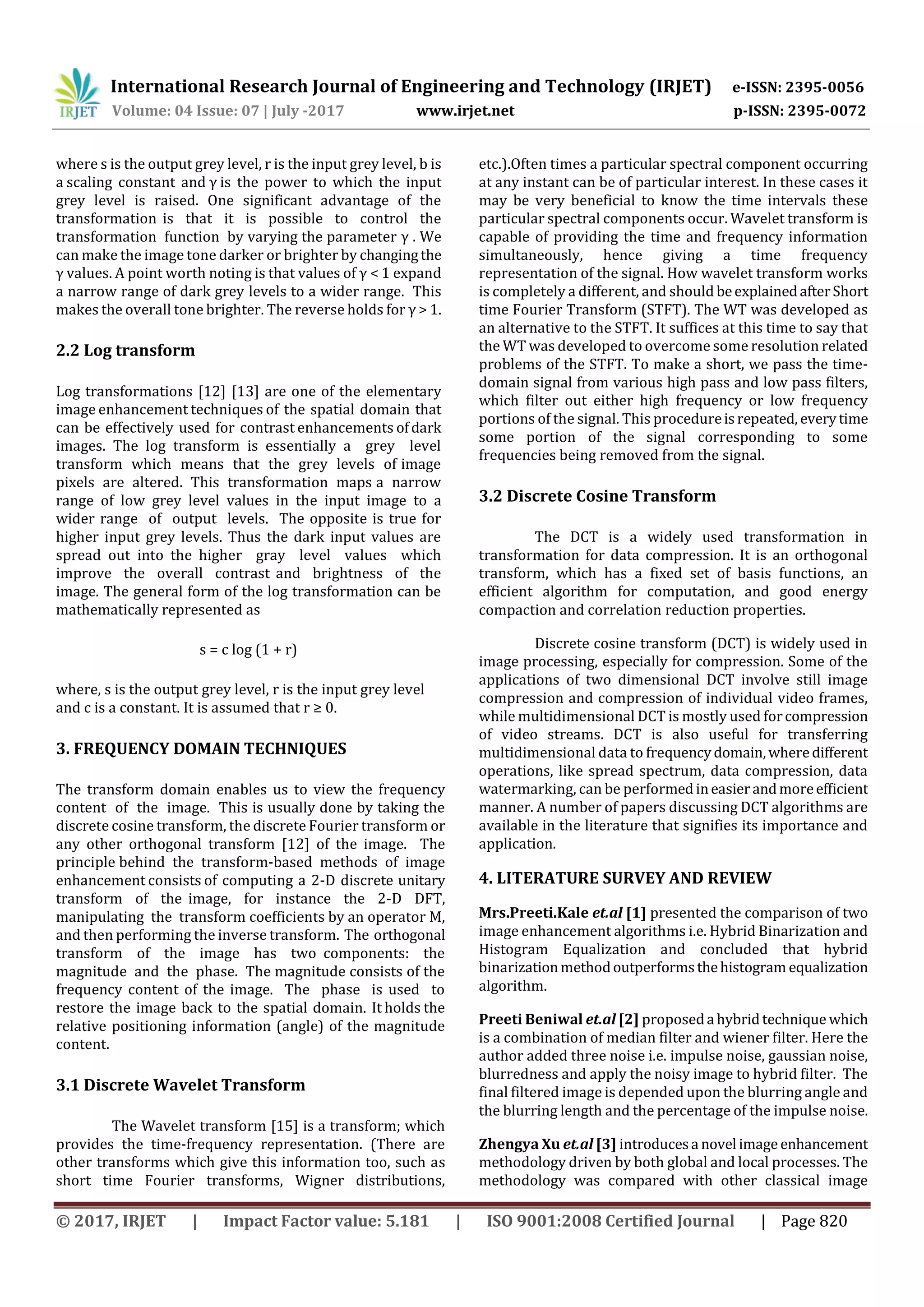 Hybrid Technique for Image Enhancement | PDF
