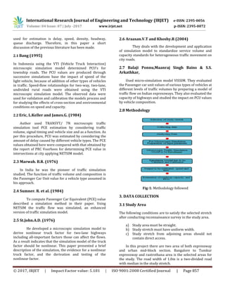 Modeling to Traffic Flow on Indian Expressway and Urban Mid-Block Section using Simulation ...