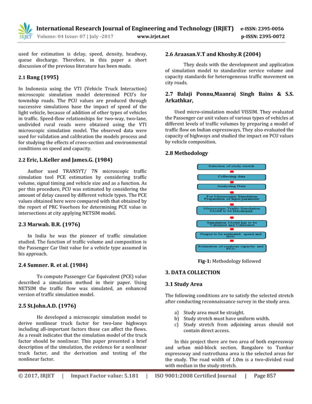 Modeling to Traffic Flow on Indian Expressway and Urban Mid-Block Section using Simulation ...