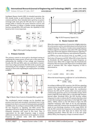 Energy Balance in AC Is-landed Micro-grid by Frequency Bus Signaling Method | PDF