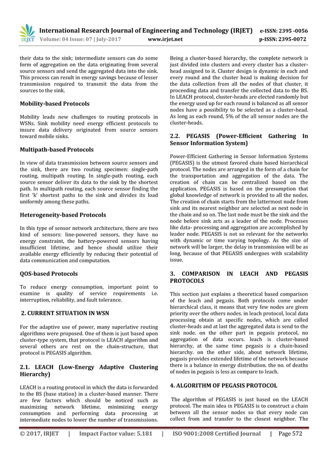 Energy Efficient PEGASIS Routing Protocol in Wireless Sensor Network | PDF