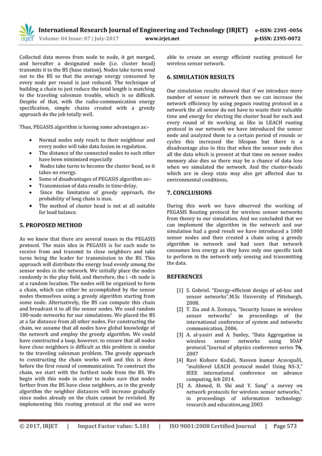 Energy Efficient PEGASIS Routing Protocol in Wireless Sensor Network | PDF