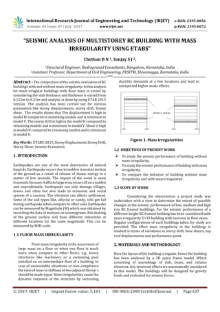 Seismic Analysis of Multistorey RC Building with Mass Irregularity using ETABS | PDF