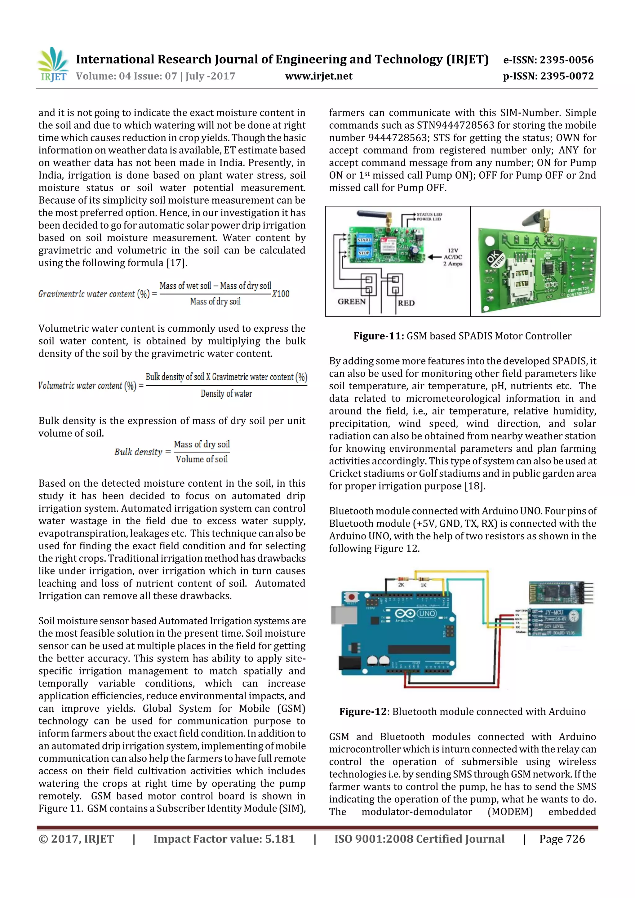 Solar Powered Automatic Drip Irrigation System (SPADIS) using Wireless Sensor Network Technology ...