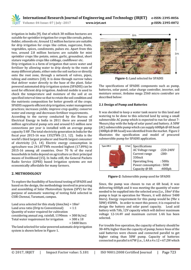 Solar Powered Automatic Drip Irrigation System (SPADIS) using Wireless Sensor Network Technology ...